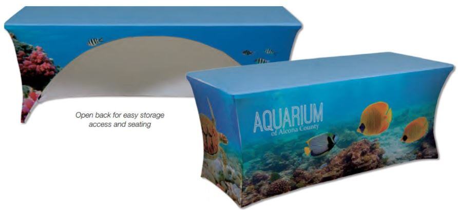 8' Trade Show Table Throw | Stretch Fit | Custom Branding | World Class Displays